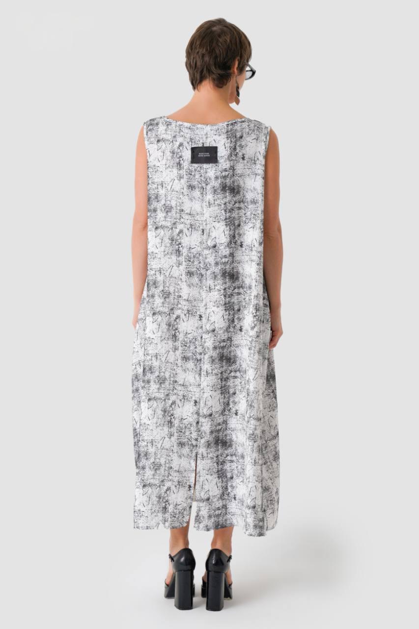 Rochie Maxi cu Imprimeu Urban, Femei, Alba – Style4Street – Moda Urbana